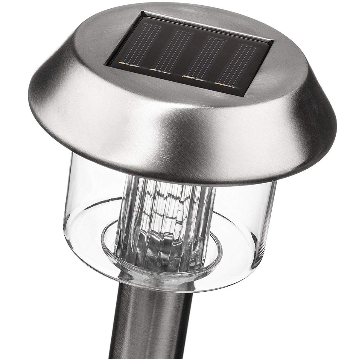 Lot de 8 balises solaires inox à planter pour allée LED blanc ALESIA H ...